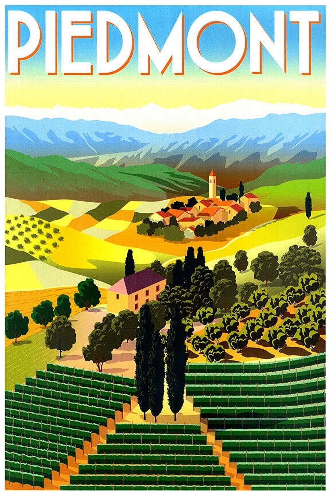 Piedmont - Italy - Vintage Travel Poster (12x18Inches) - Walmart.com