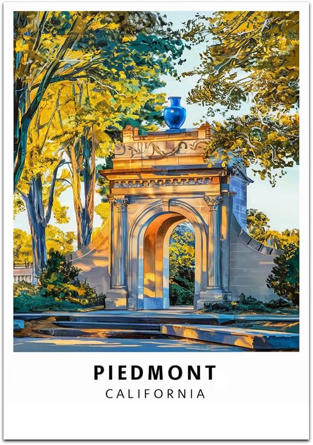 Piedmont Map Retro Style Travel Canvas, Piedmont Map Vintage Rustic ...