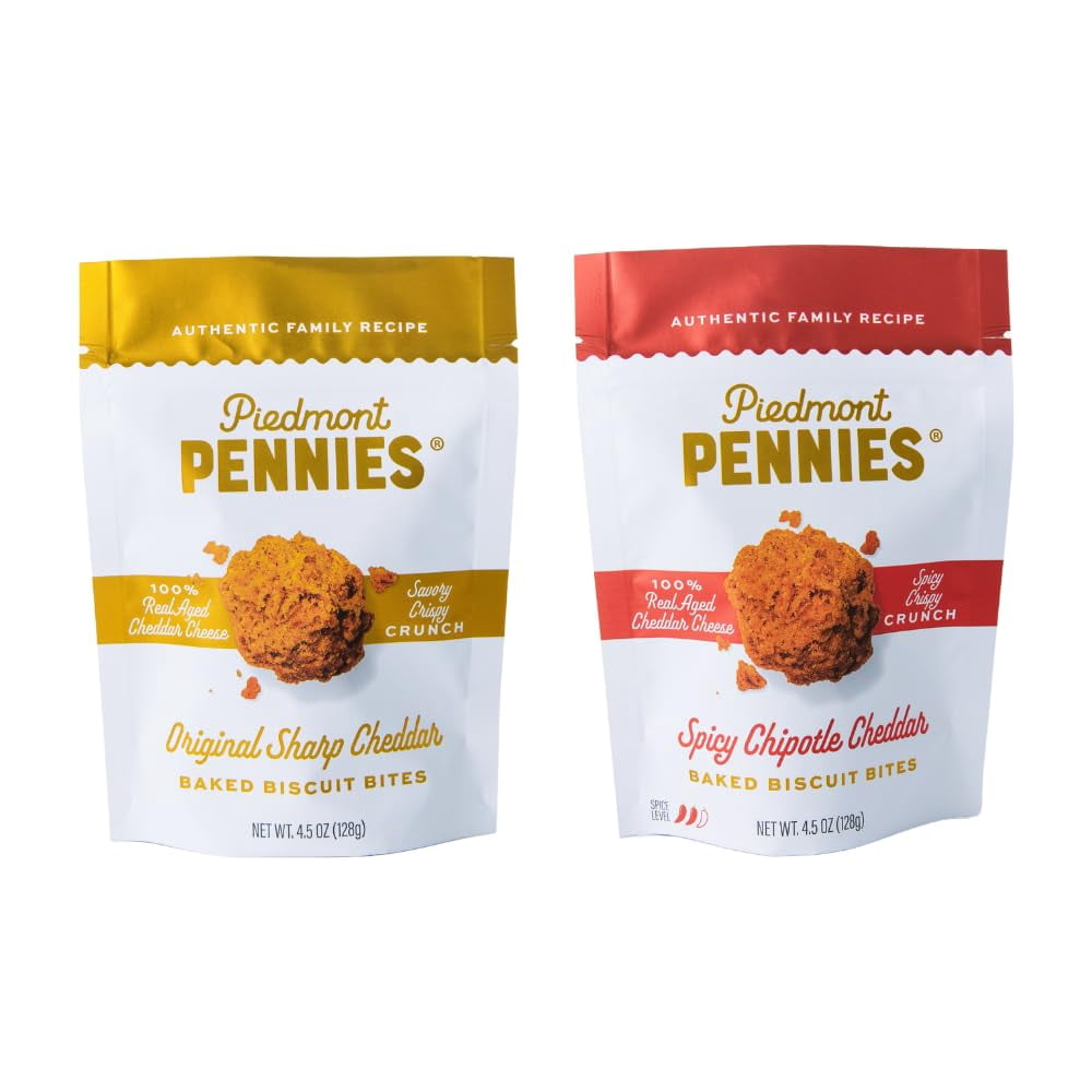 Piedmont Pennies Cheese Crackers - 2-Pack | MDH1Sharp Cheddar & Spicy ...