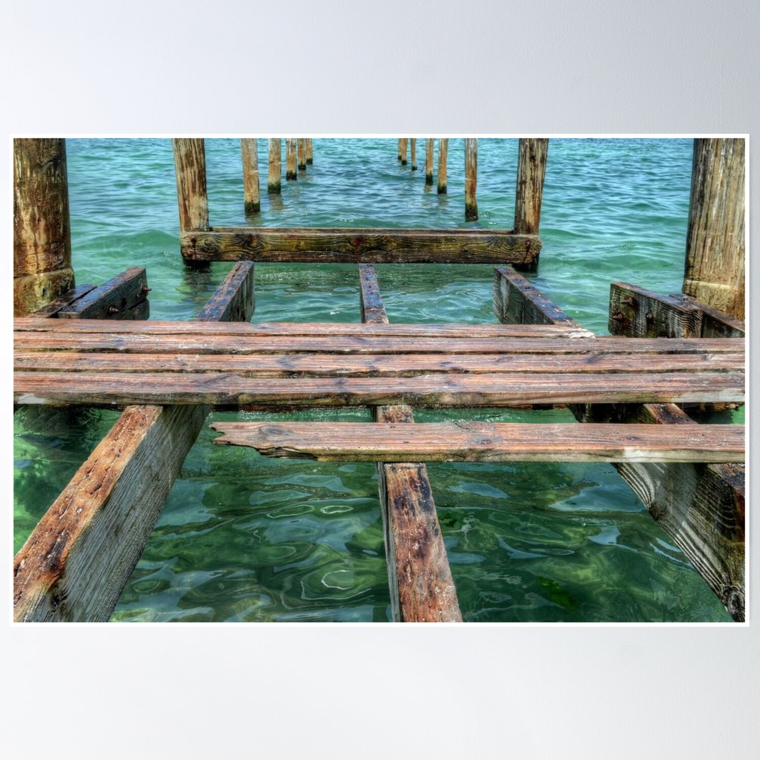 Pier At Montagu Beach In Nassau, The Bahamas Poster Wall Art, Modern ...