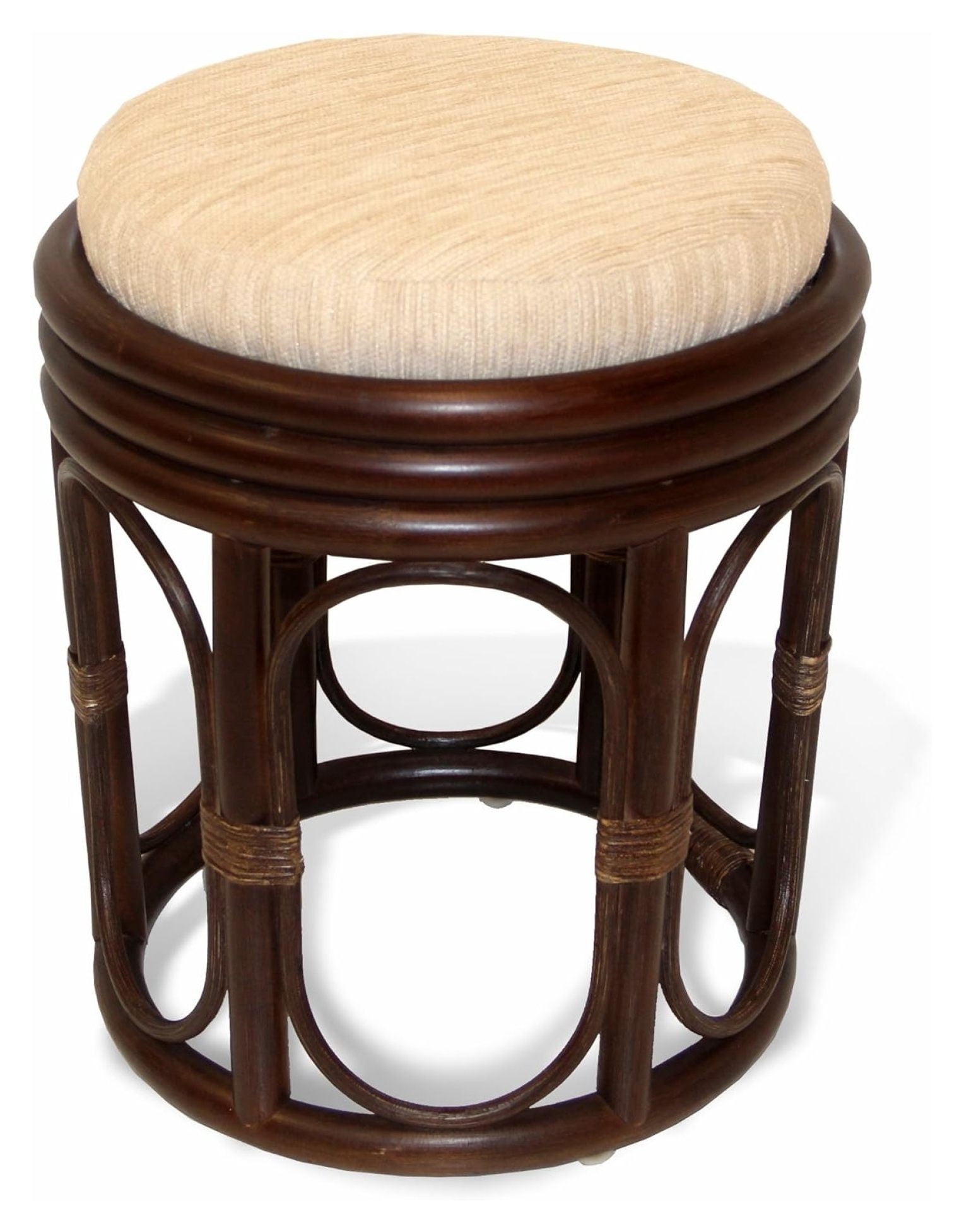 Pier Handmade Rattan Wicker Vanity Bedroom Stool Fully Assembled Dark ...