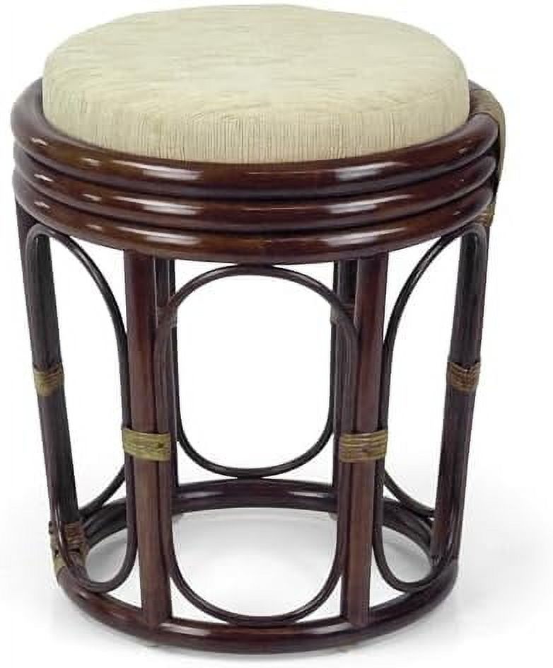 Pier Handmade Rattan Wicker Vanity Bedroom Stool Fully Assembled Dark ...