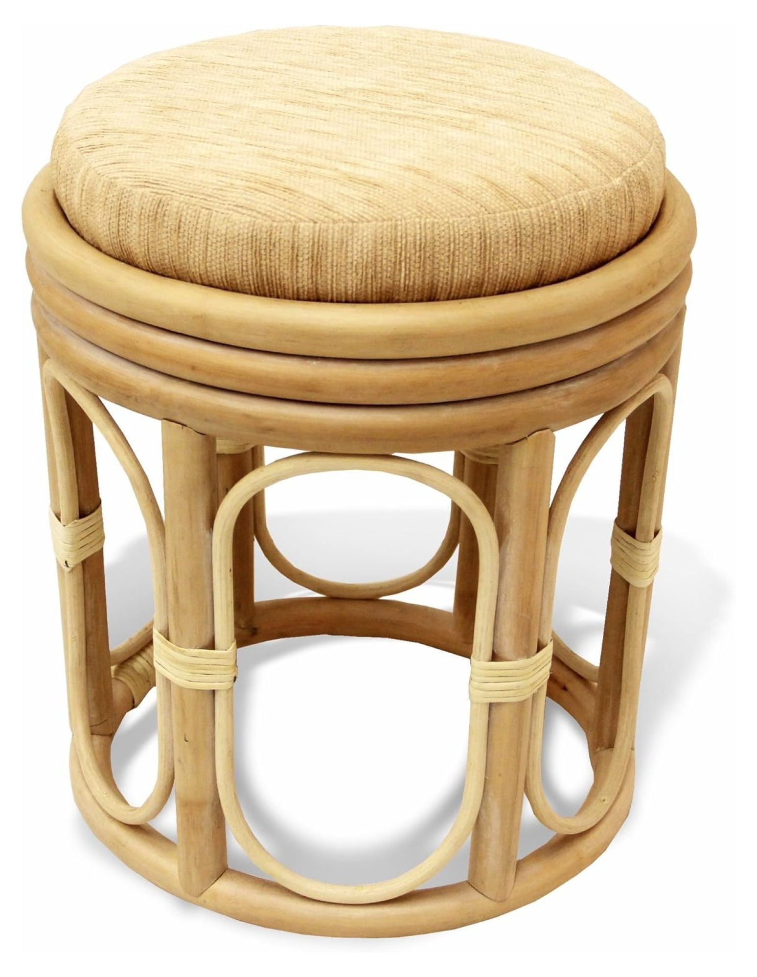 Pier Handmade Rattan Wicker Vanity Bedroom Stool Fully Assembled White ...
