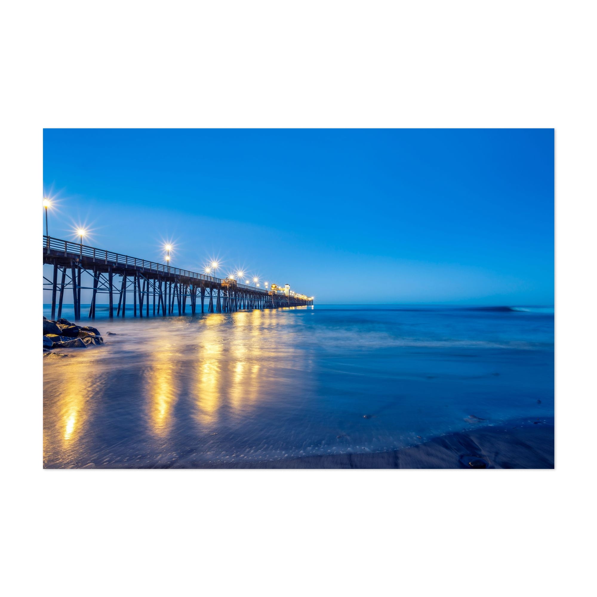Pier Reflections - Oceanside Pier Dawn - Oceanside California Photography Ocean Boardwalk Night ...