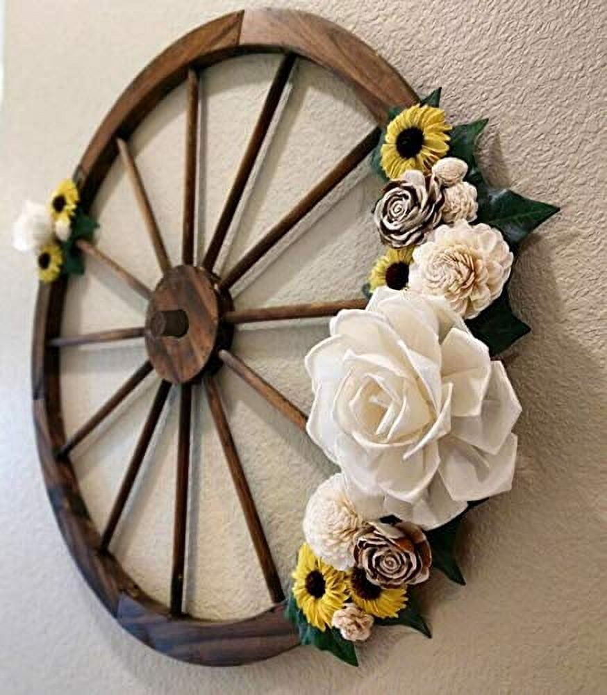 PierSurplus 24 in. Steel-rimmed Wooden Wagon Wheels - Decorative Wall ...