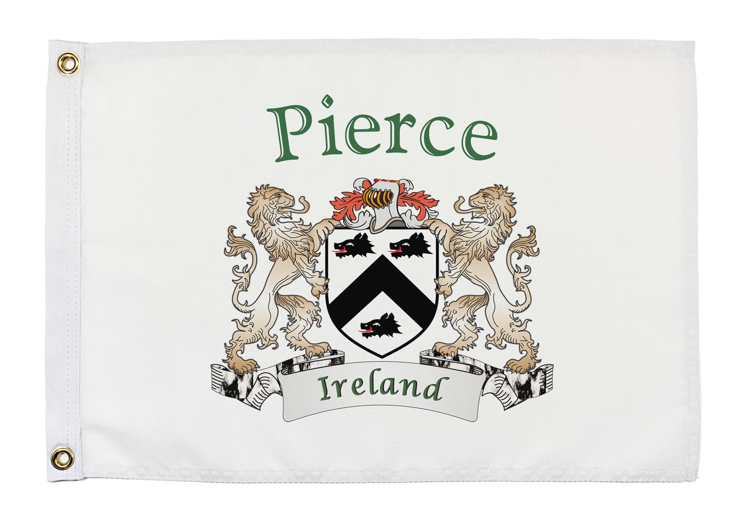 Pierce Irish Coat of Arms Small White Flag - 16"x10.5" inches - Walmart.com