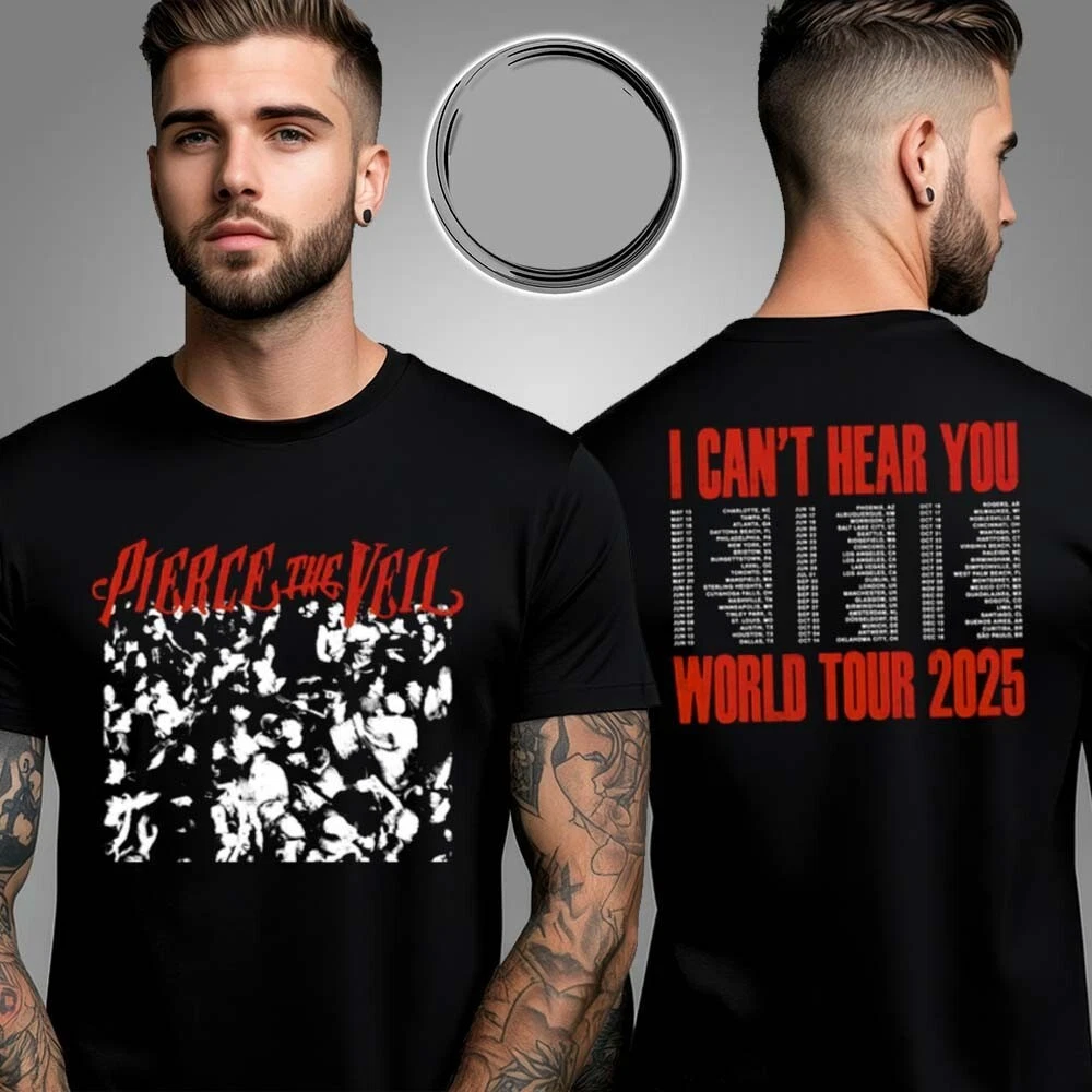 Pierce The Veil Black Mosh Pit I Can’t Hear You World Tour 2025 Two Sided Unisex - Walmart.com