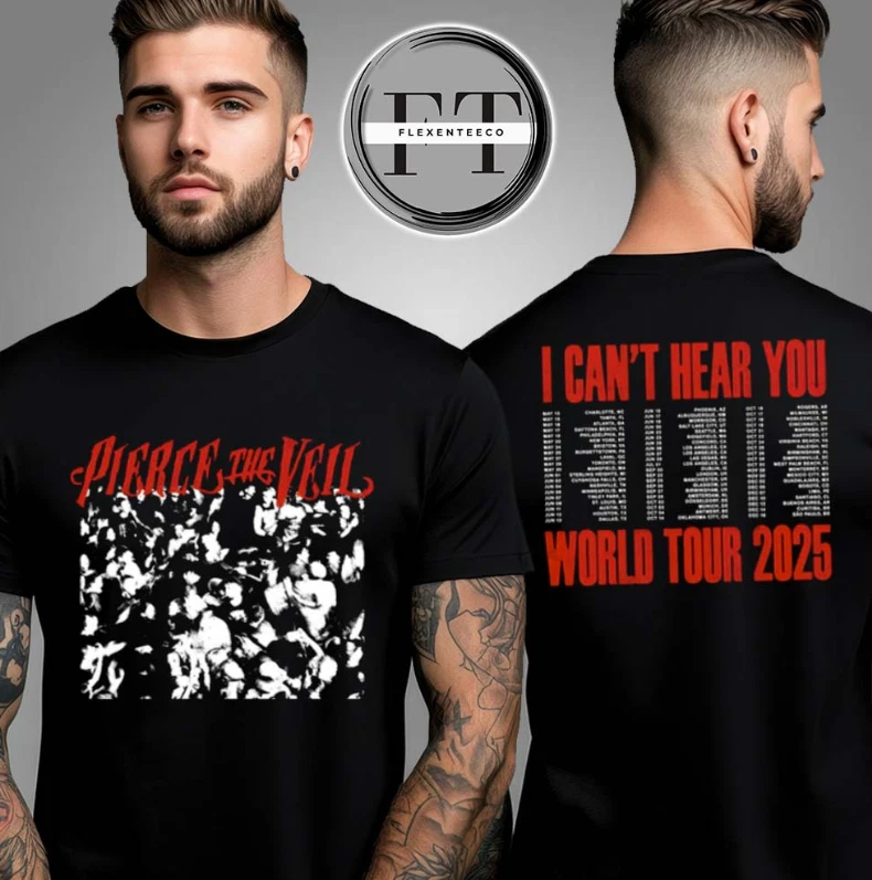 Pierce The Veil Black Mosh Pit I Cant Hear You World Tour 2025 Two Sided T-Shirt - Walmart.com