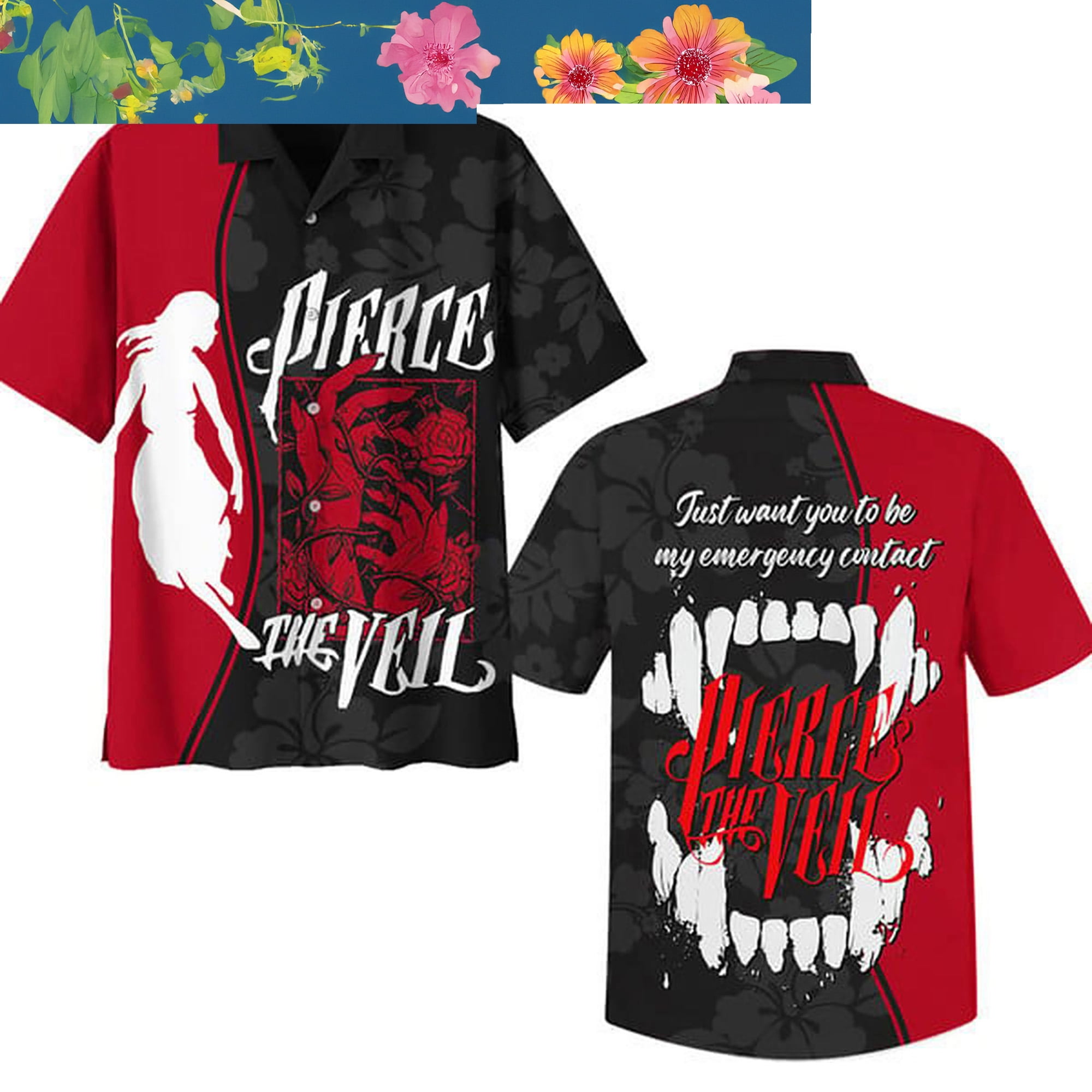 Pierce The Veil Just Want You To Be My Emergency Contact Hawaiian Shirt ...