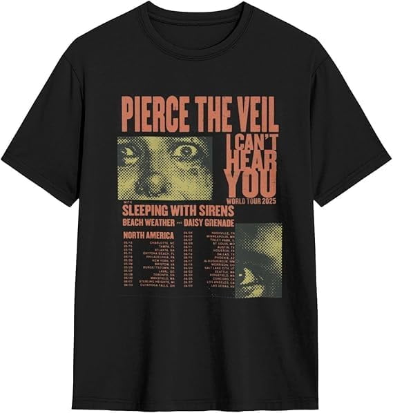 Pierces Singer Merch The Veils 2025 Music Tour Shirt Casual Black ...