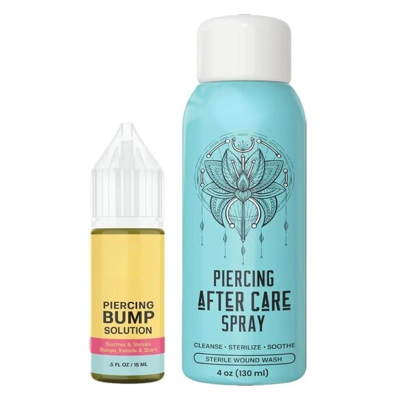 Piercing Aftercare Kit - Piercing Aftercare Spray and Keloid Bump Oil ...