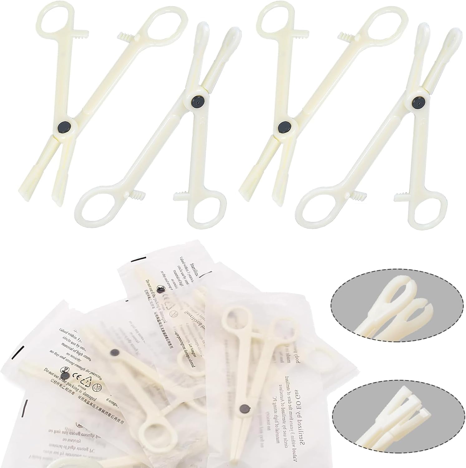 Piercing Clamps - 20pcs Disposable Round Slotted Piercing Clamps ...