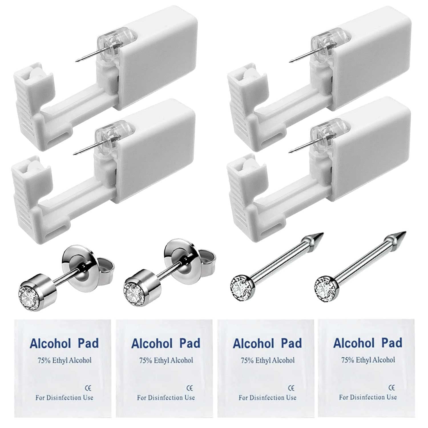 Piercing Kit Include 2 Pack Nose and 2 Pack Ear Piercing Kit, Simple ...