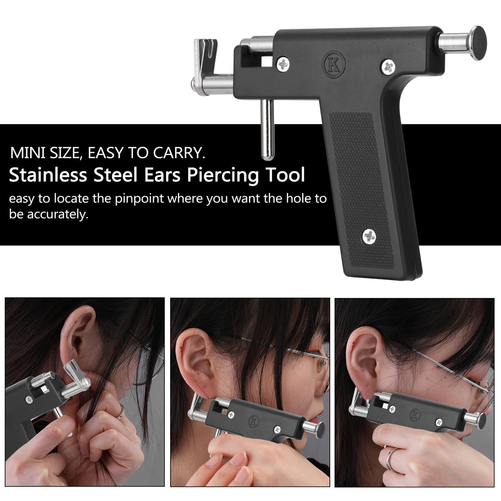Piercing Machine,Kit Professional Ear Stainless Steel Body Ears Studs ...