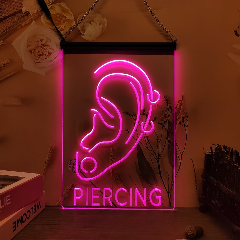 Piercing Sign Beauty Shop Vintage LED Neon Sign-Posters,3DCarving,Wall ...