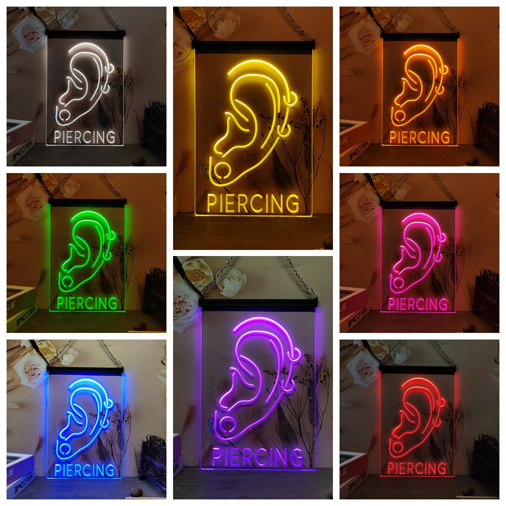 Piercing Sign Beauty Shop Vintage LED Neon Sign-Posters,3DCarving,Wall ...