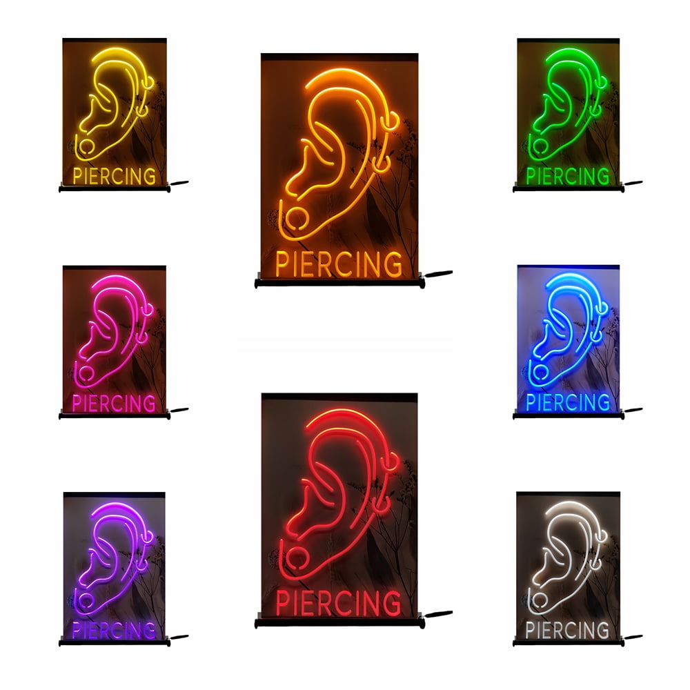 Piercing Sign Beauty Shop Vintage LED Neon Sign-Posters,3DCarving,Wall ...