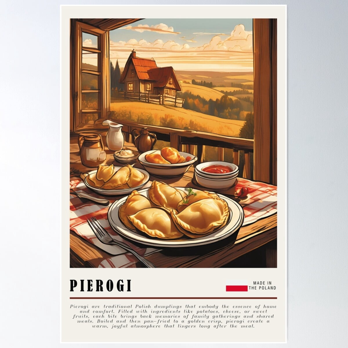 Pierogi Food Poster / Poland Travel Poster / Housewarming Gift / Polish ...