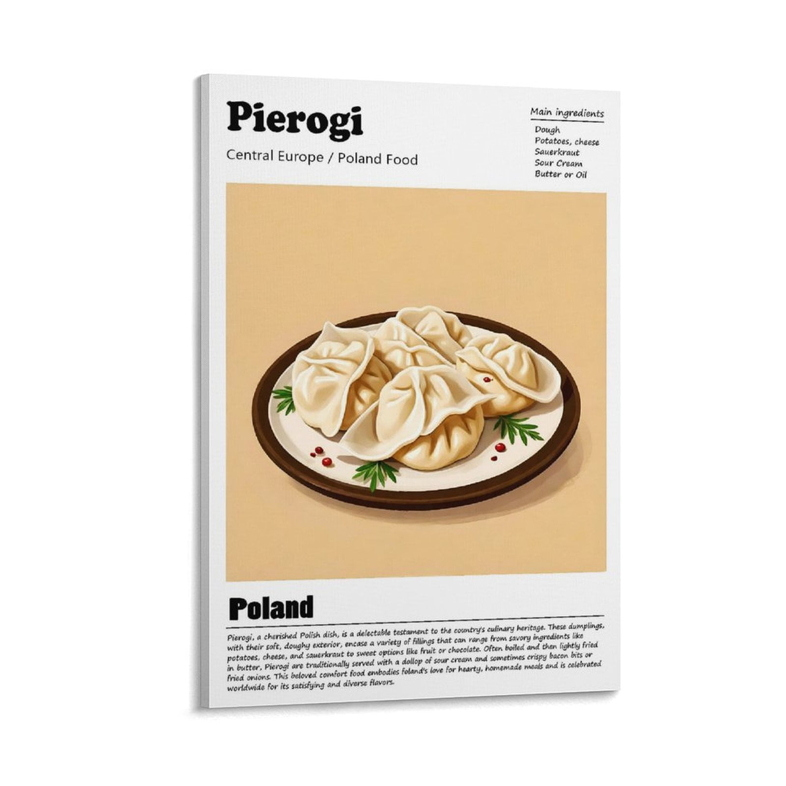 Pierogi Posters, Food Wall Art, Polish Food Print Kitchen Posters ...