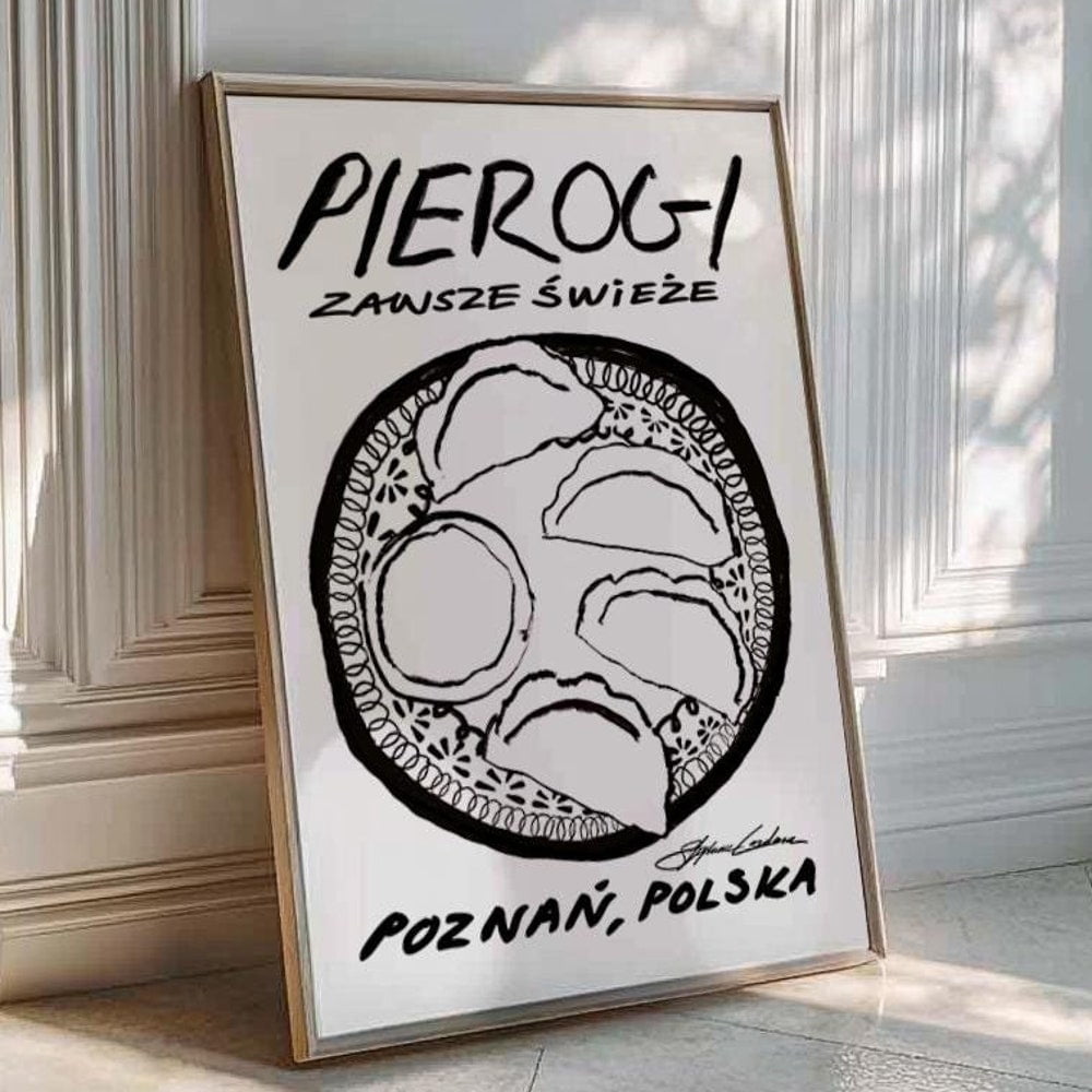 Pierogi Wall Art, Polish Dumplings Poster, Retro Food Poster, Bar Cart ...