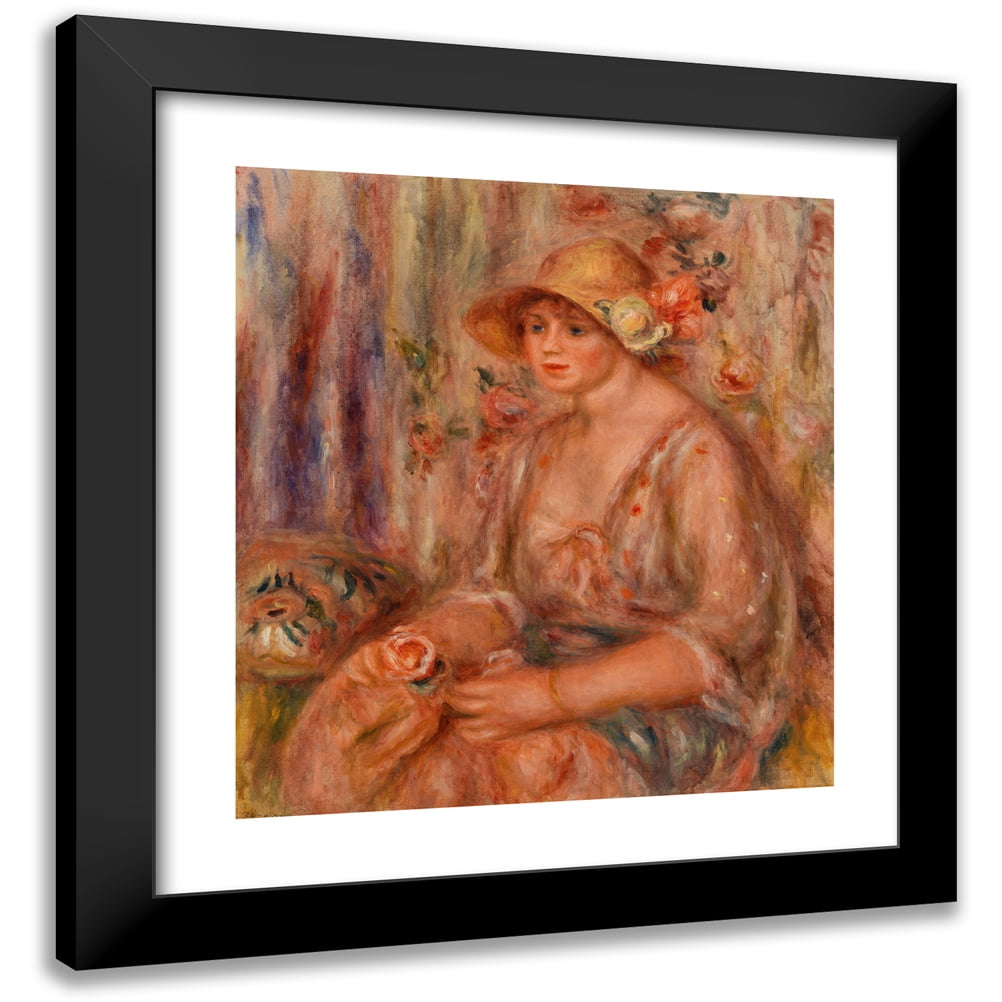 Pierre-Auguste Renoir 15x16 Black Modern Framed Museum Art Print Titled - Woman in Muslin Dress ...