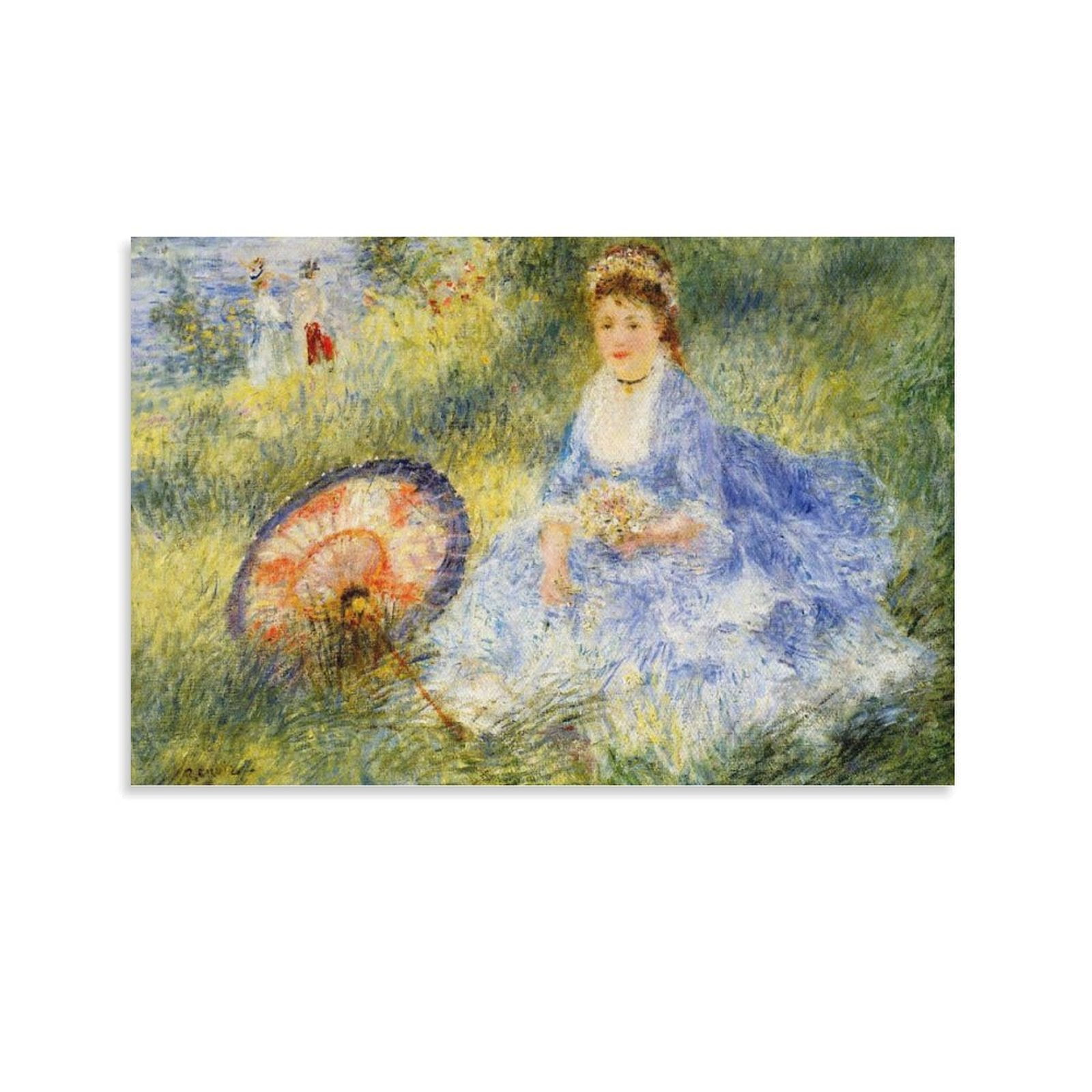 Pierre Auguste Renoir Print Painting Young Woman with A Japanese ...