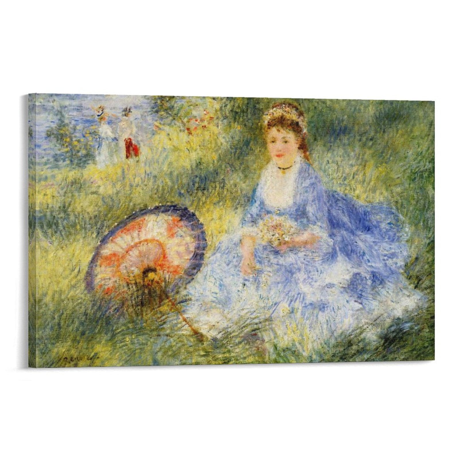 Pierre Auguste Renoir Print Painting Young Woman with A Japanese ...