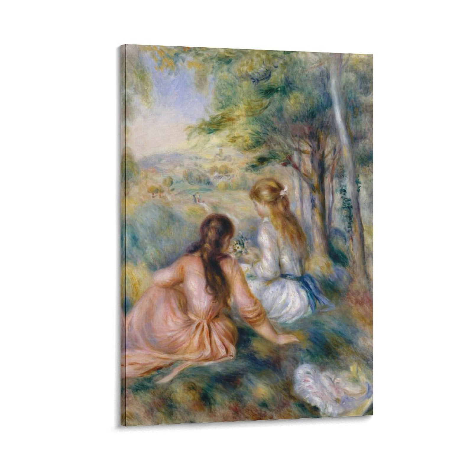 Pierre Auguste Renoir Renoir In The Meadow Painting Art Poster Canvas ...