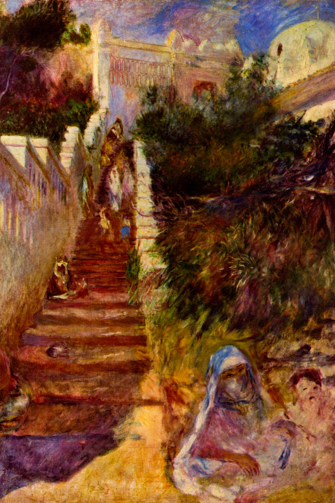 Pierre Auguste Renoir Steps in Algiers Realism Romantic Artwork Renoir ...