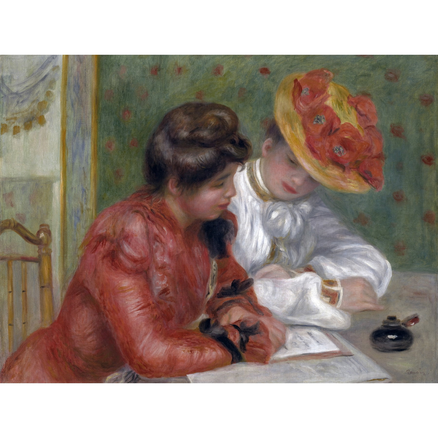 Pierre Auguste Renoir The Letter C1895 Painting Extra Large XL Wall Art ...
