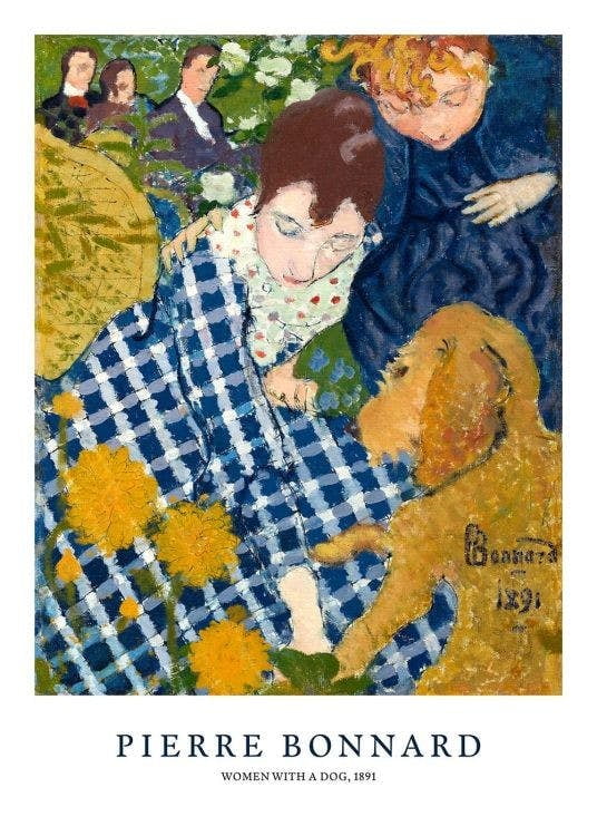 Pierre Bonnard - Women With A Dog Print Wall Art, Modern Wall Decor For ...