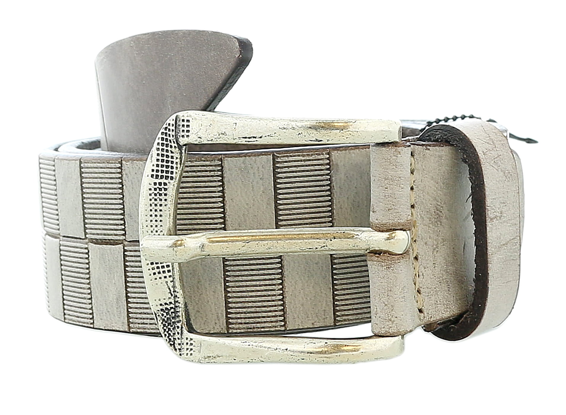 Pierre Cardin Distressed Beige Textured Classic Silver D-Ring ...