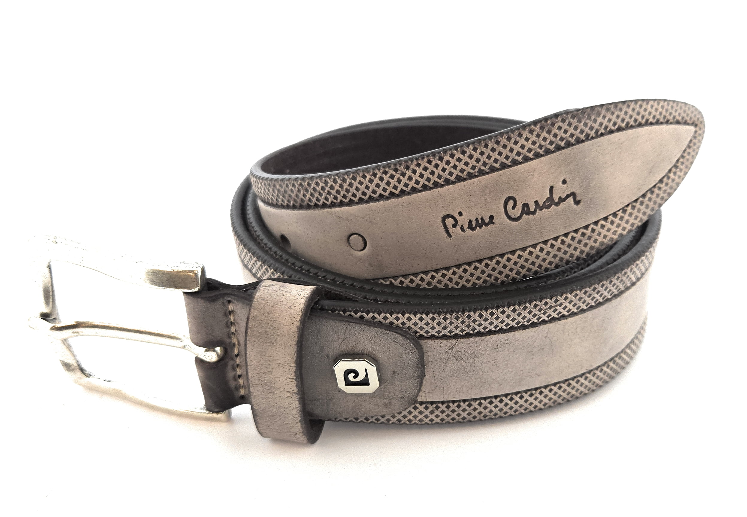Pierre Cardin Distressed Brown Classic Silver D-Ring Adjustable Belt ...
