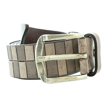 Men's Belt Charro Western Embroidered color sylver 2" Wide Removable ...