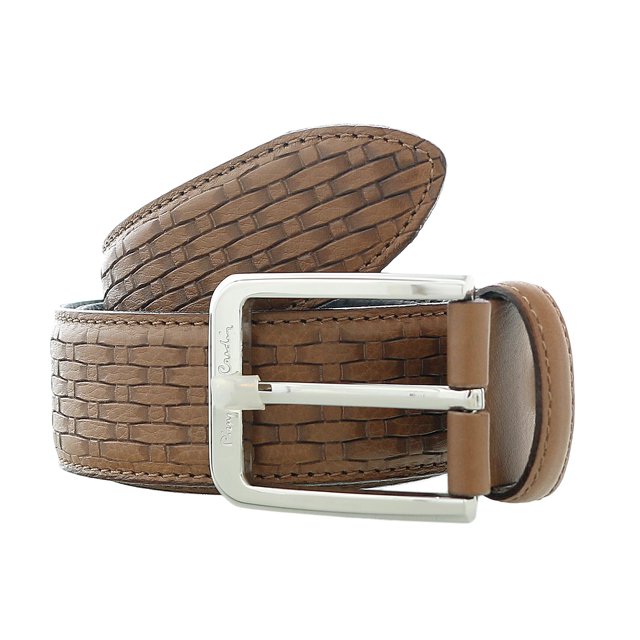 Pierre Cardin Light Brown Weave Textured Classic D-Ring Adjustable Belt ...