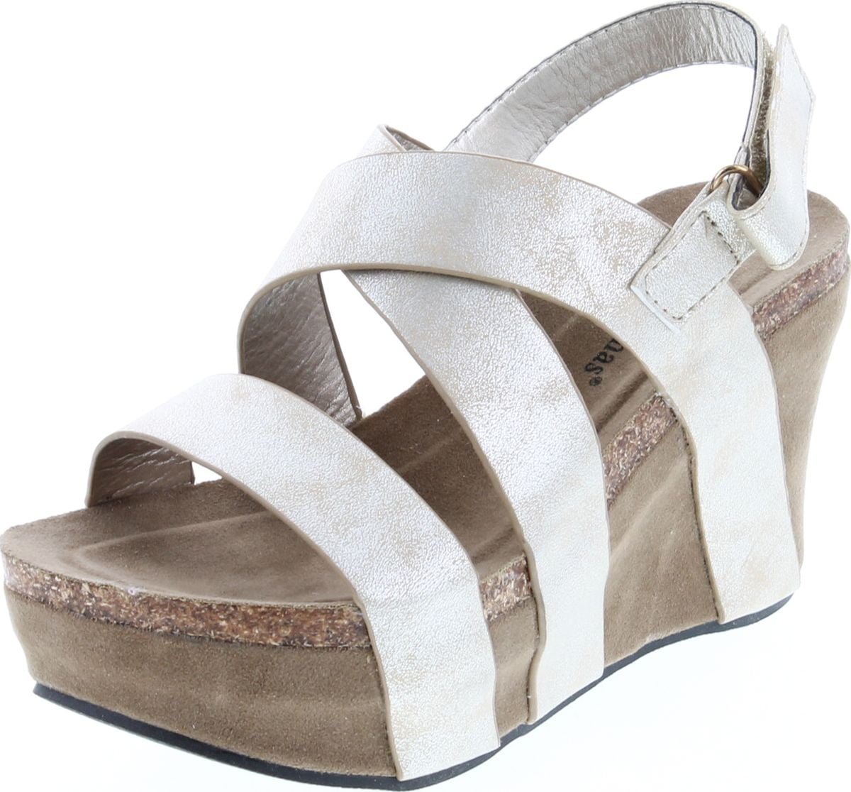 Pierre Dumas Women's Hester-5 Vegan Leather Strappy Wedge Sandals ...