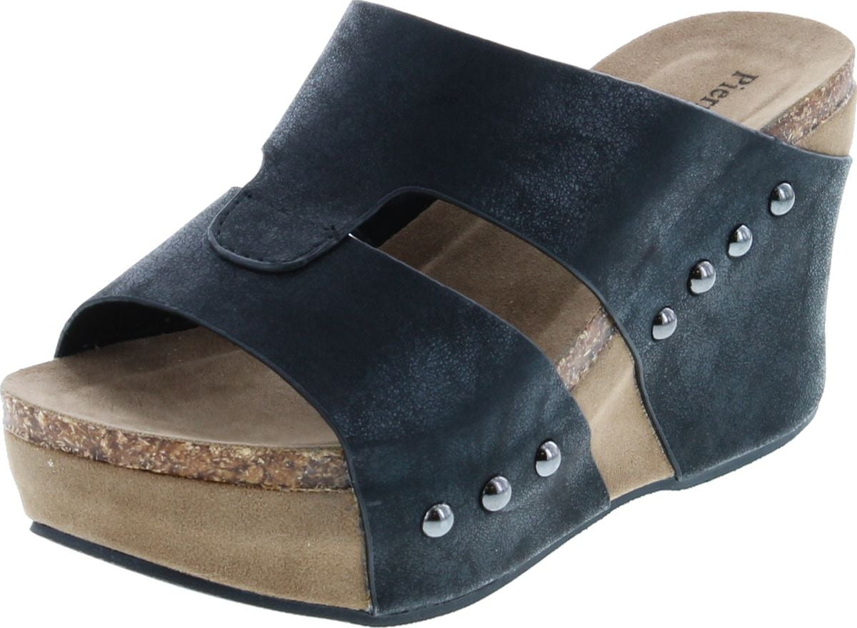 Pierre Dumas Women's Hester-7 Studded Platform Wedge Sandals - Walmart.com