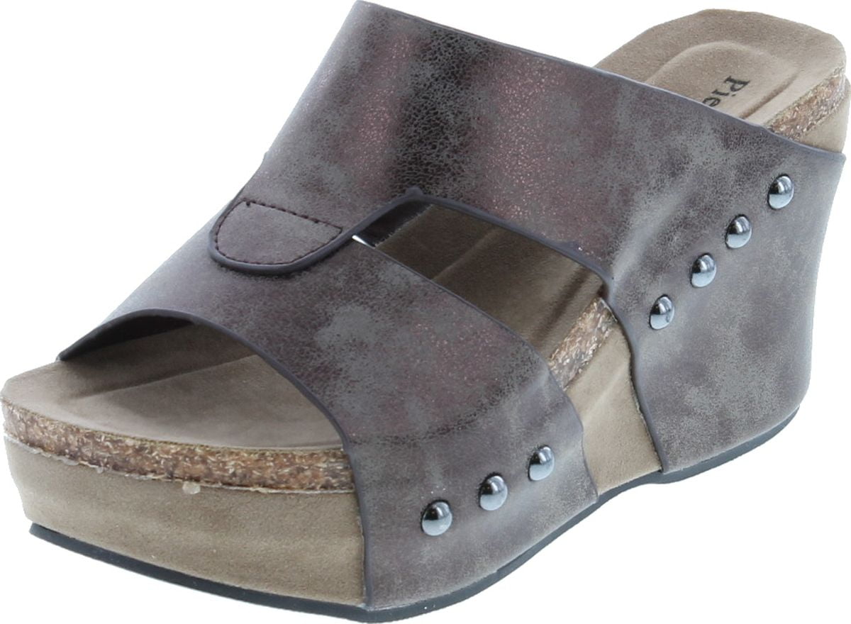 Pierre Dumas Women's Hester-7 Studded Platform Wedge Sandals - Walmart.com