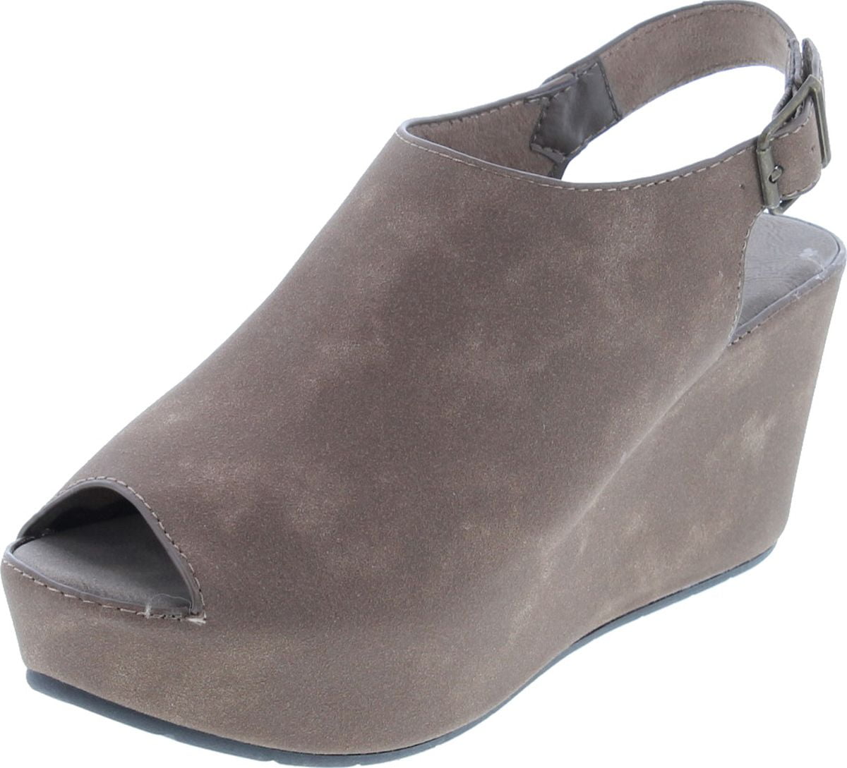 Pierre Dumas Women's Natural-6 Faux Leather Low Heel Wedge, Taupe, 6.5 ...