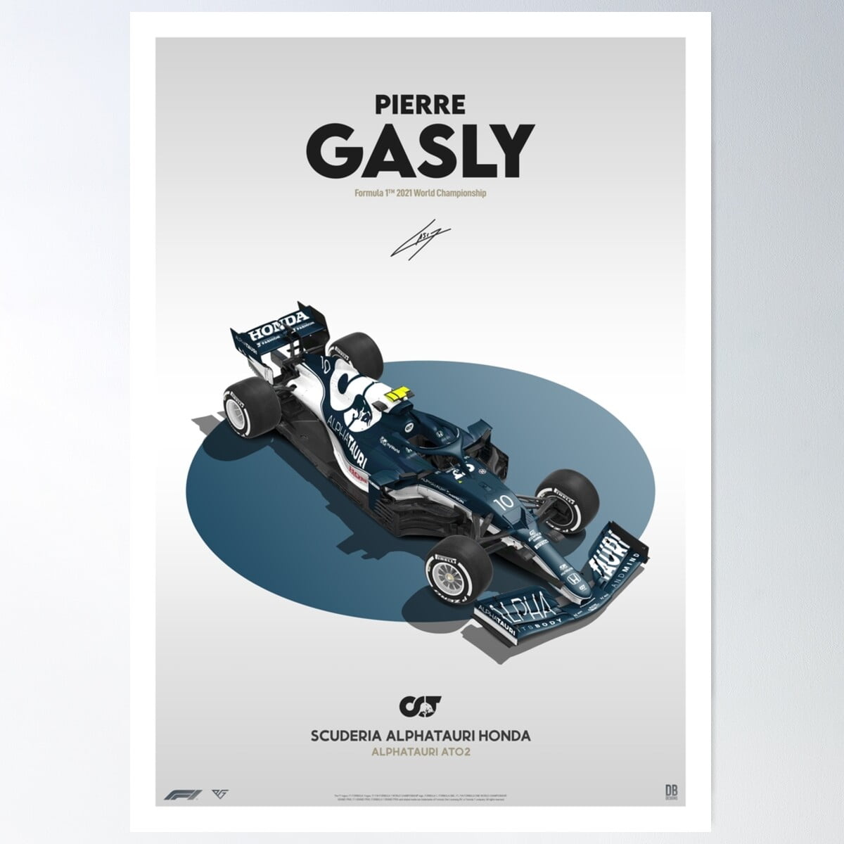 Pierre Gasly F1 2021 Alphatauri Car Design Poster Wall Art, Modern Wall Decor, 12x18 UNFRAMED ...