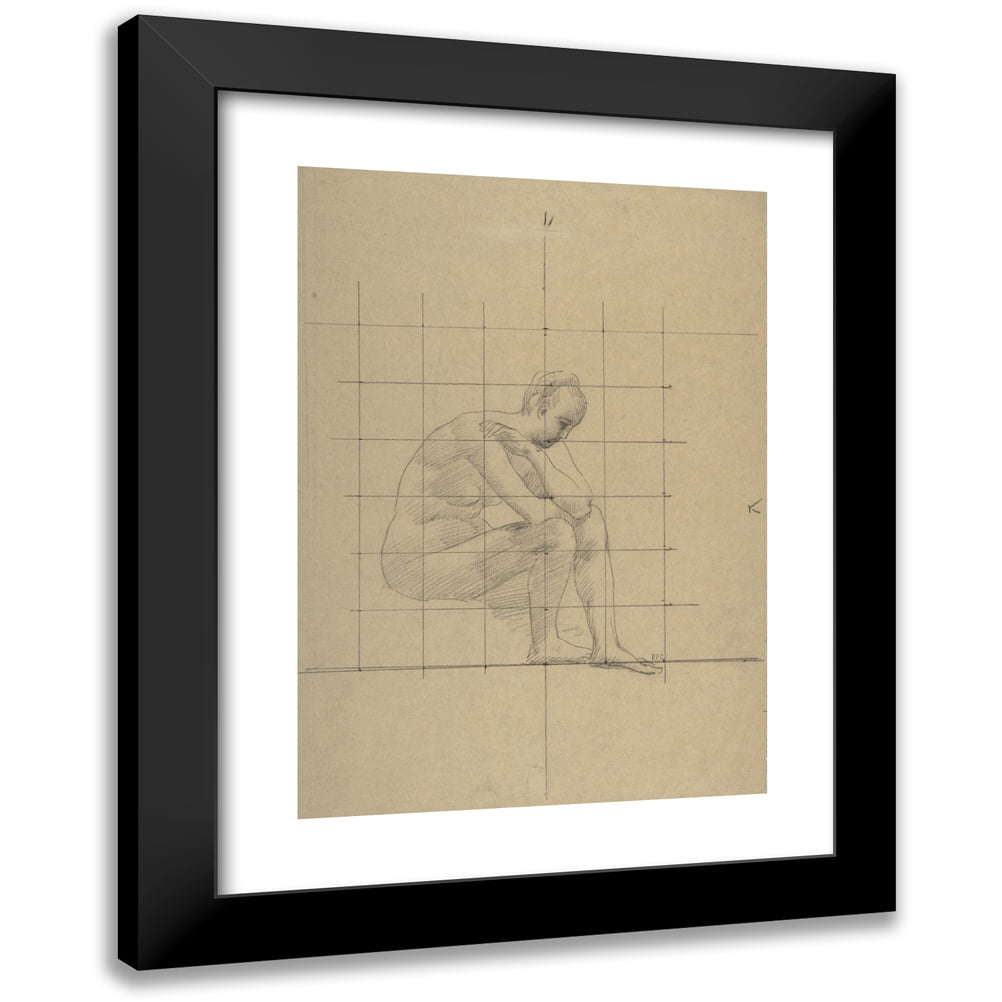 Pierre Puvis de Chavannes 18x24 Black Modern Framed Museum Art Print Titled - Seated Figure ...