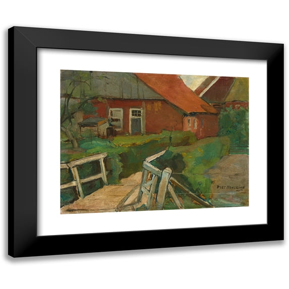 Piet Mondrian 14x12 Black Modern Framed Museum Art Print Titled - Farm ...