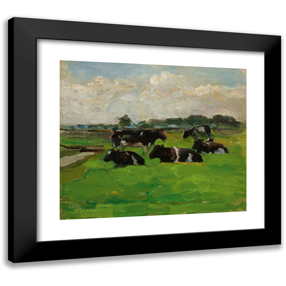 Piet Mondrian 14x12 Black Modern Framed Museum Art Print Titled ...