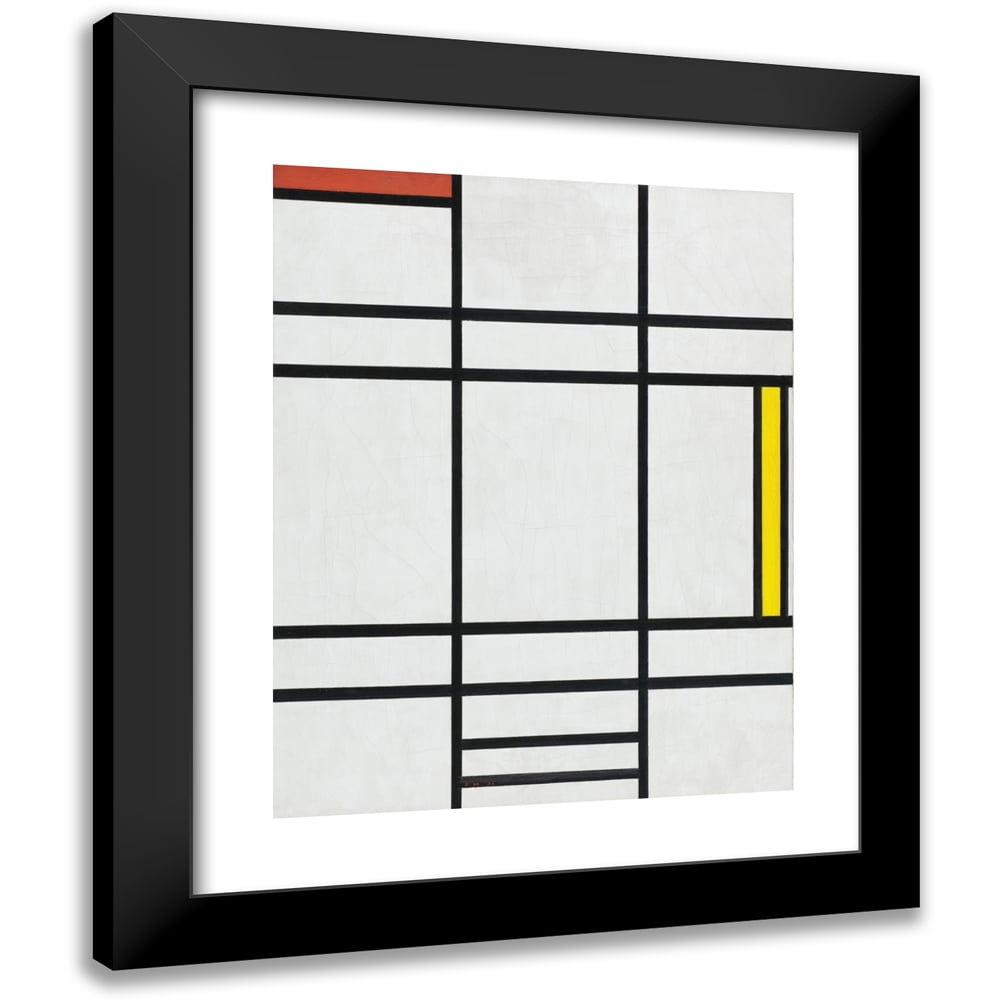 Piet Mondrian 15x18 Black Modern Framed Museum Art Print Titled - Composition in White, Red, and ...