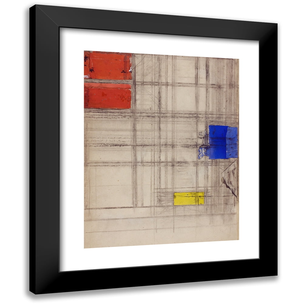 Piet Mondrian 15x18 Black Modern Framed Museum Art Print Titled - Study ...