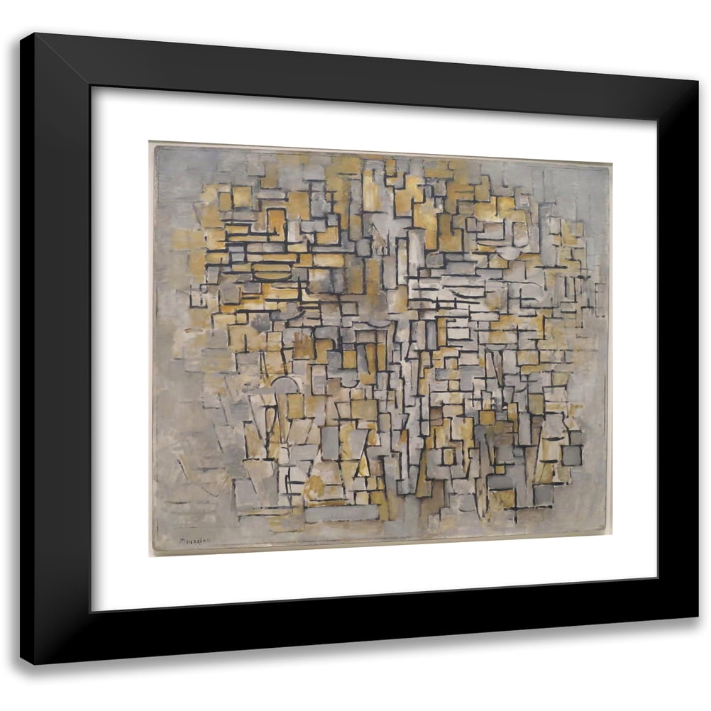 Piet Mondrian 22x20 Black Modern Framed Museum Art Print Titled ...