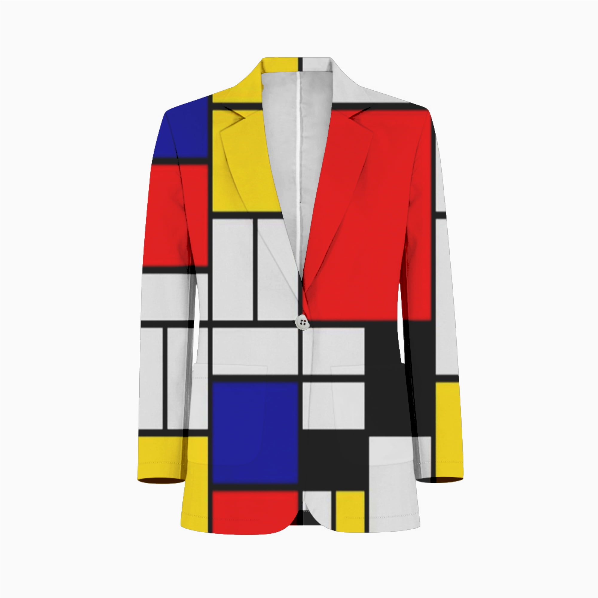 Piet Mondrian Abstract Art Mens Suits Shawl Collar Slim Fit Suit Mens ...