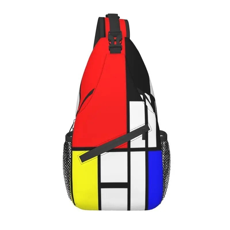 Piet Mondrian Abstract Art Sling Bags for Men Cool De Stijl Pattern ...