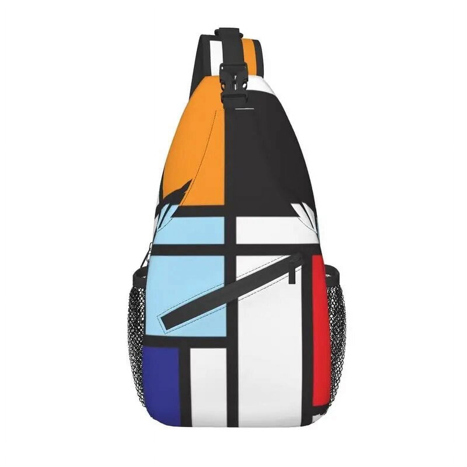 Piet Mondrian Abstract Art Sling Bags for Men Cool De Stijl Pattern ...