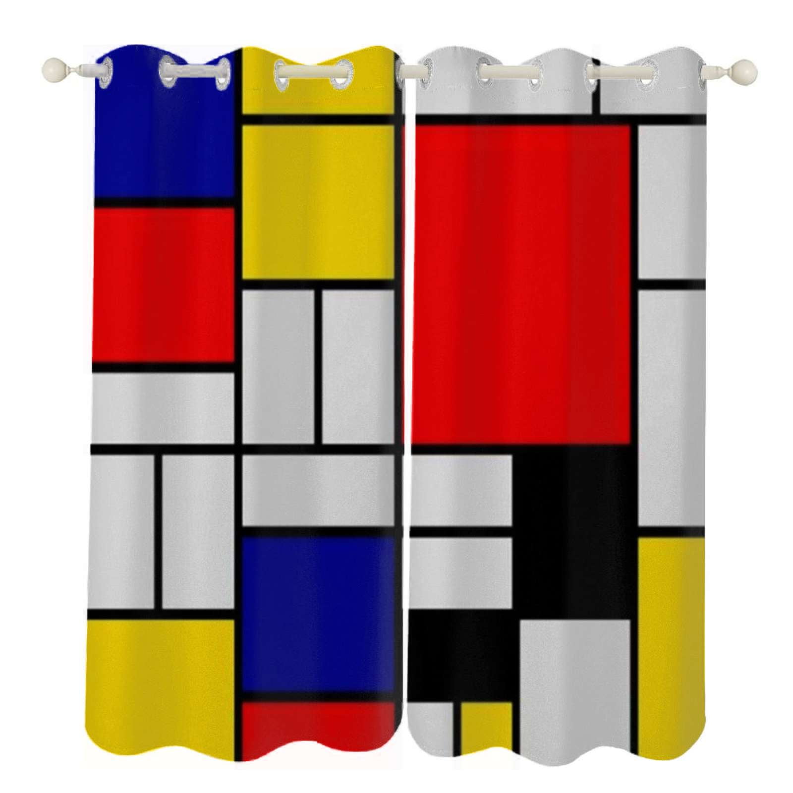 Piet Mondrian Abstract Art Sunshade Curtains Home Bedroom Living Room ...
